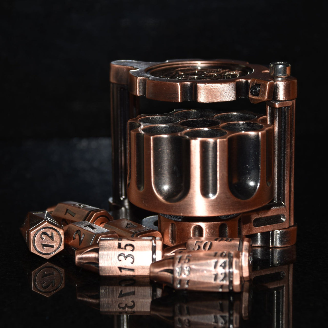 Metal Bullet Revolver Dice Set - Copper – The Hooded Goblin